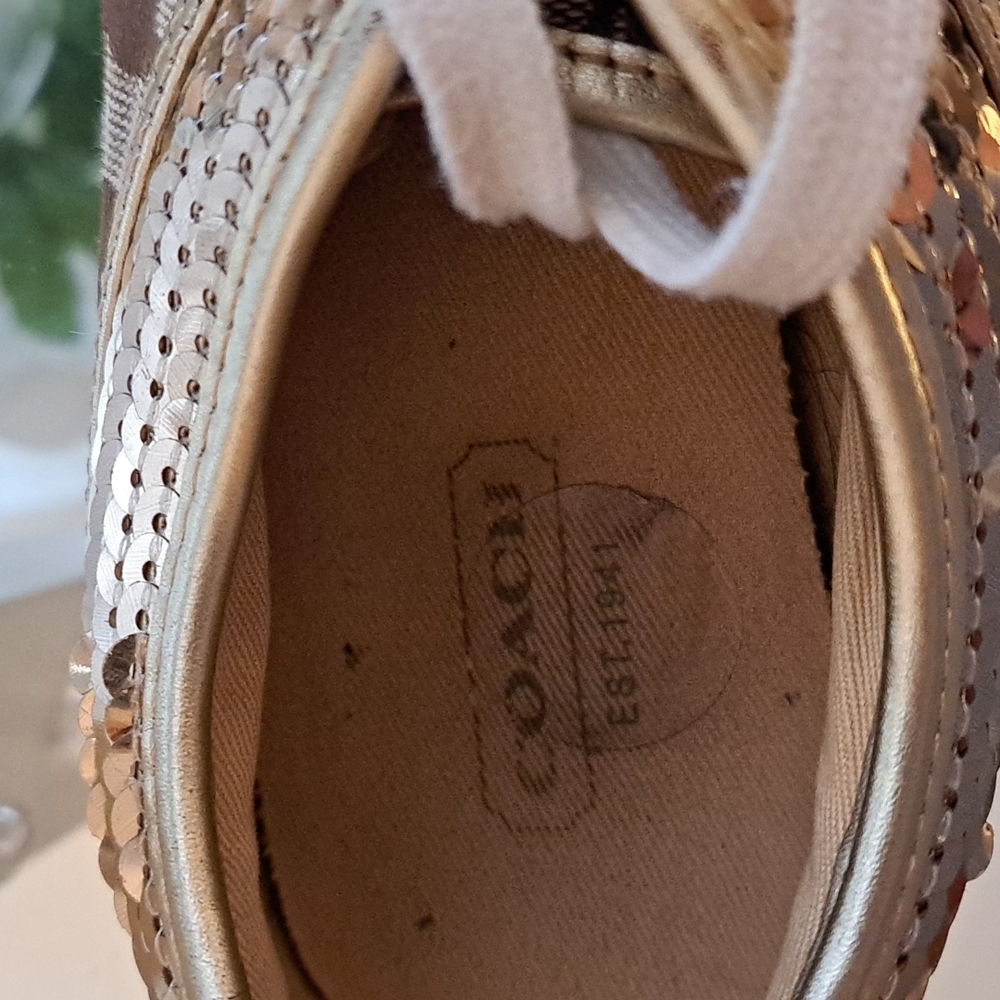 Coach Authentic Gold Sequin Sneakers - Gem